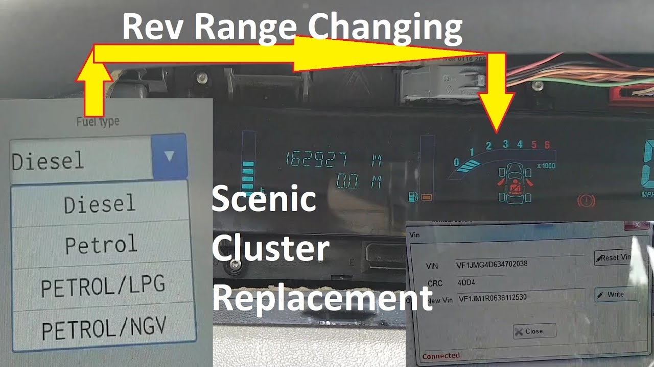 Renault Scenic cluster coding and mileage correction after replacing ...