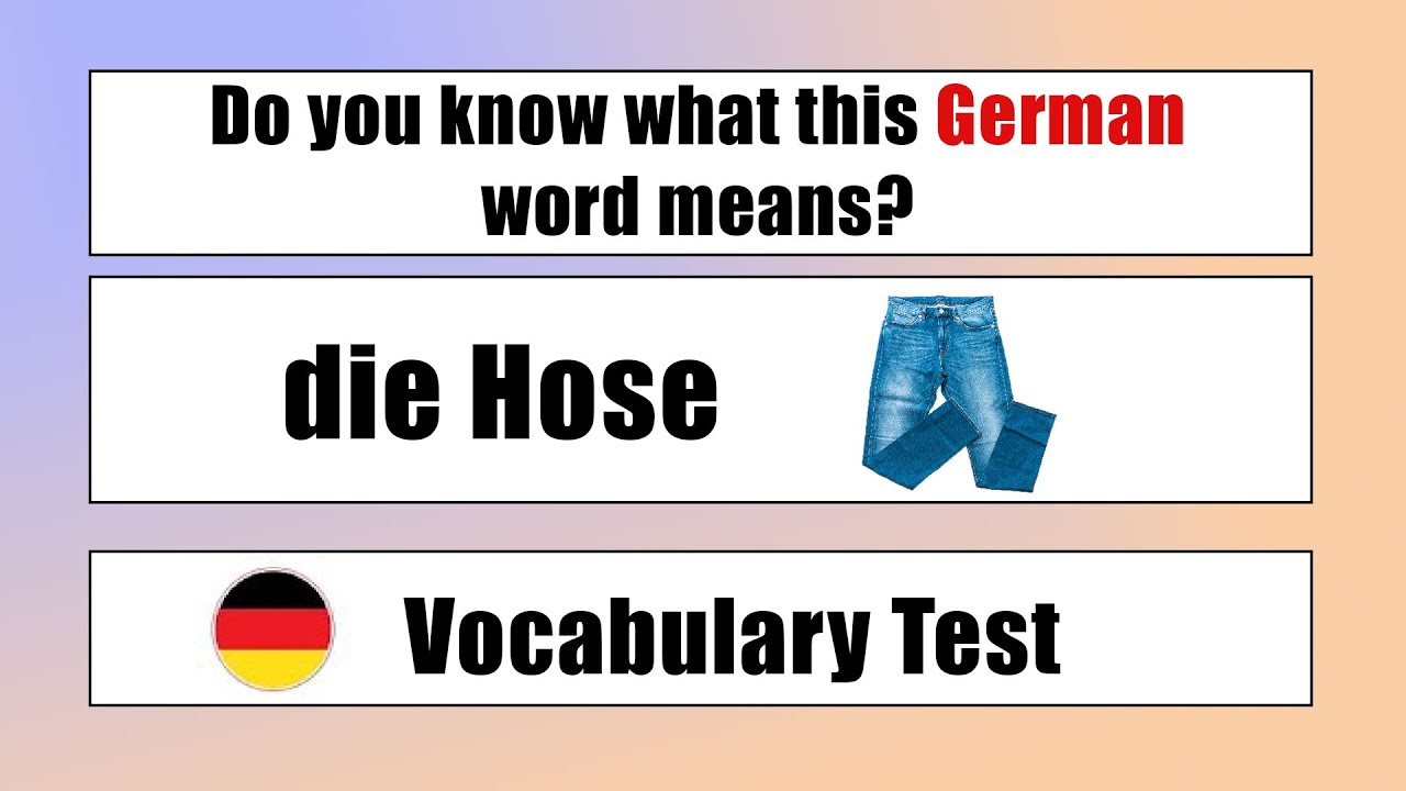 Can you guess 20/20? - German Vocabulary Test for Beginners - YouTube