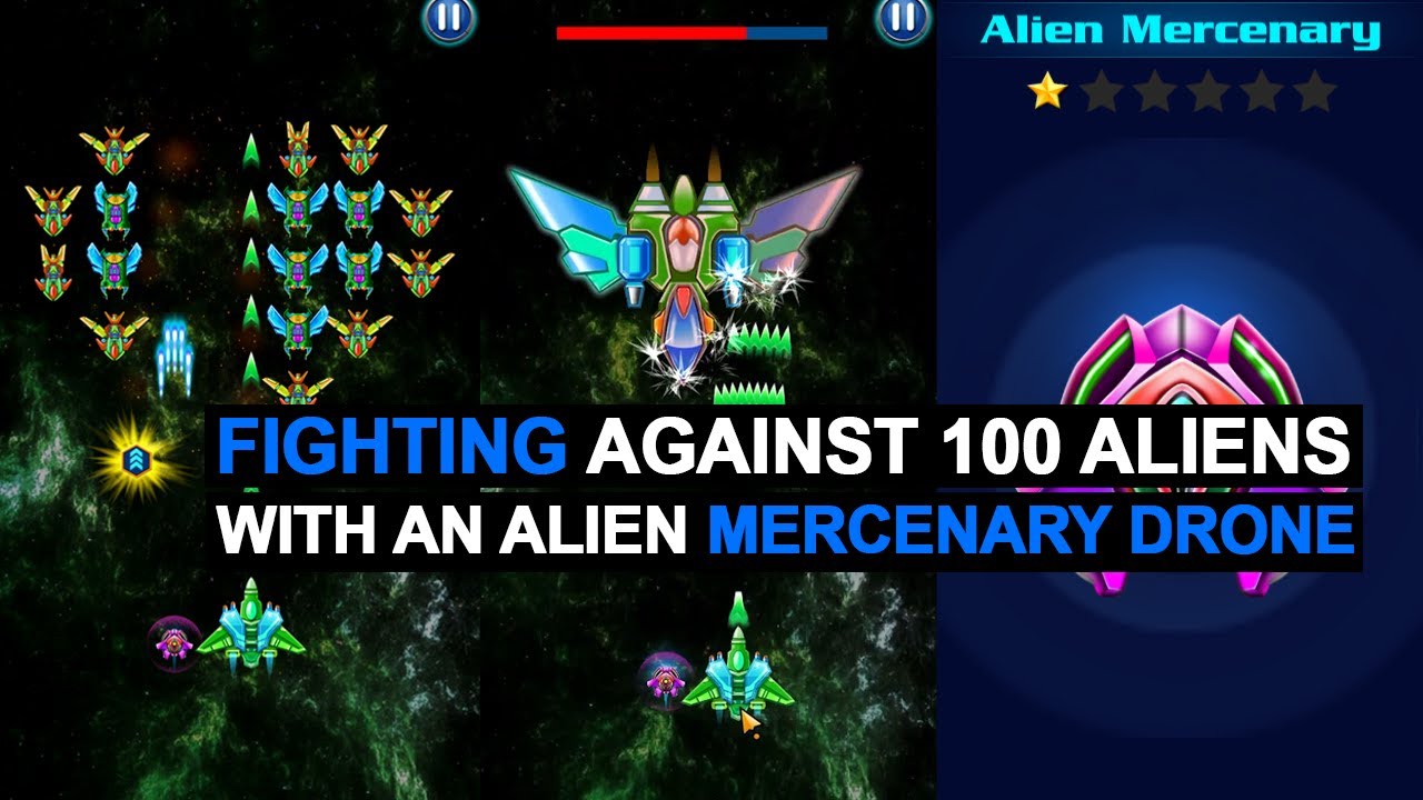 Test flight: Fighting against 100 aliens with an Alien Mercenary Drone ...