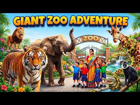 Giant Zoo Animals for Kids 🦁🐯🐘 | Lion, Tiger, Elephant | Part 2