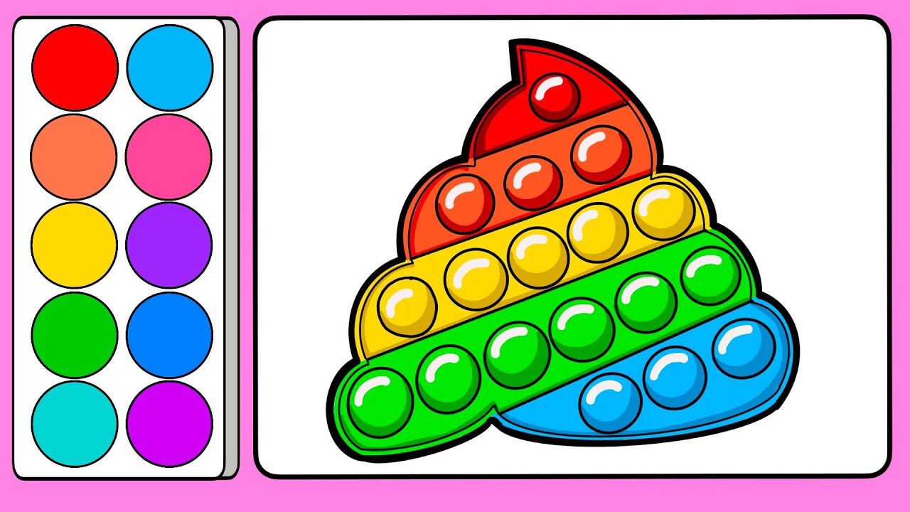 Colorful Poop Pop It! | Silly and Fun Coloring Pages for Kids - YouTube