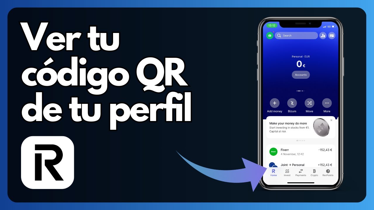Cómo ver tu código QR de tu perfil de Revolut - YouTube