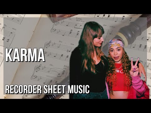 SUPER EASY Recorder Sheet Music: How to play Karma by Taylor Swift ft ...