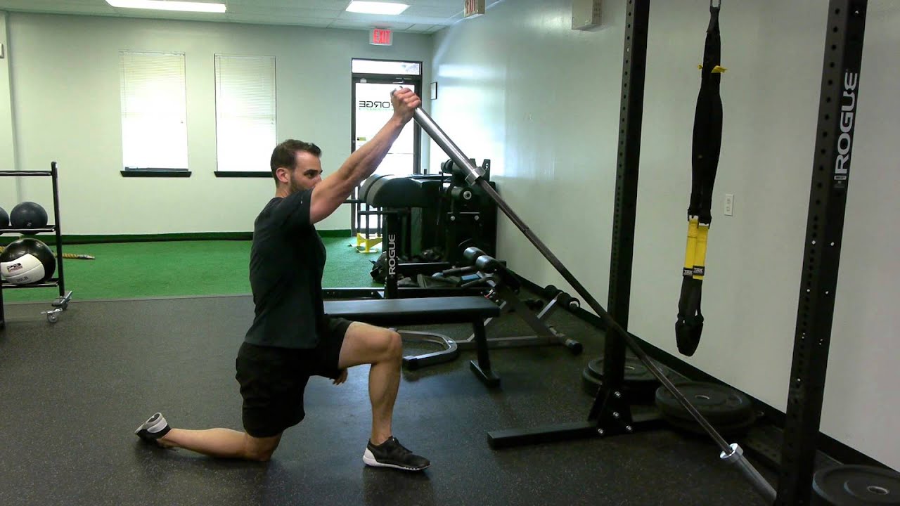 Half-Kneeling Single-Arm Barbell Press (Lead Fitness) - YouTube