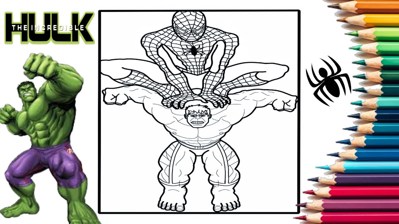 Spiderman on the Top of Hulk Coloring Pages/ Spiderman Coloring #hulk ...