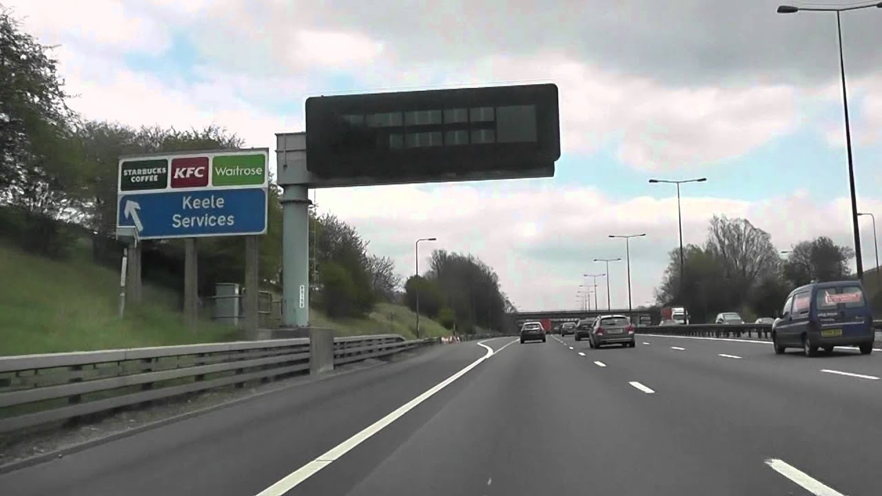 Driving On The M6 Motorway From J16 Crewe To J15 Stoke-on-Trent ...