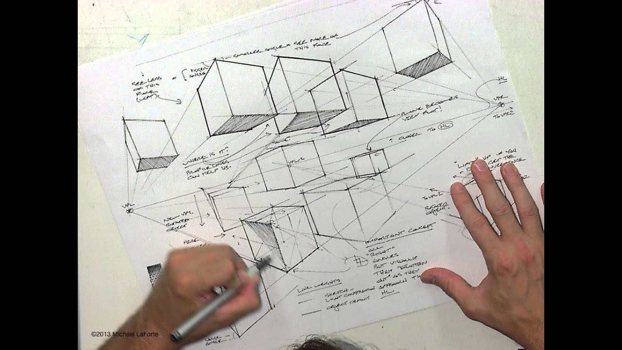 Basic Shading Plane Values pen ink - YouTube