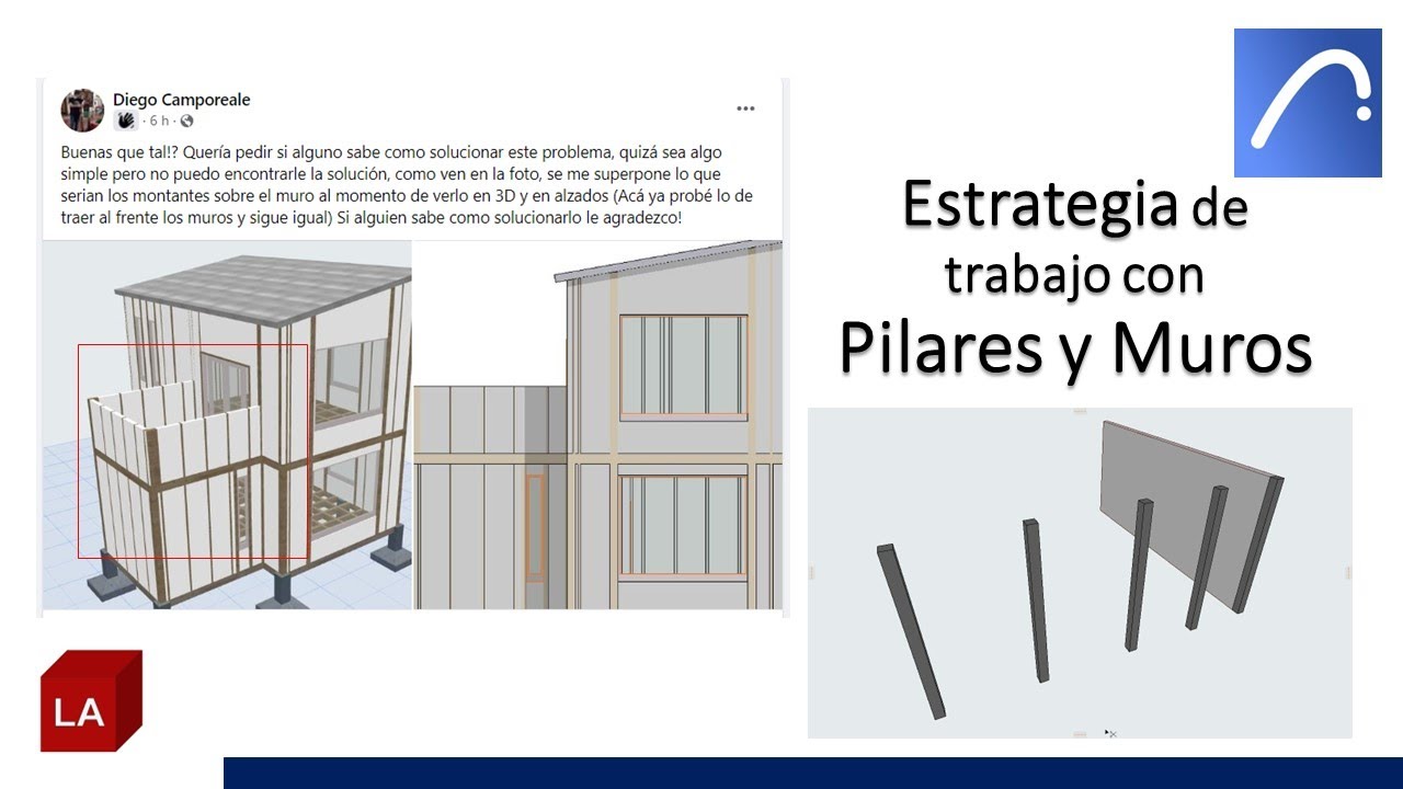 #ARCHICAD Estrategia de trabajo con Pilares y Muros - YouTube