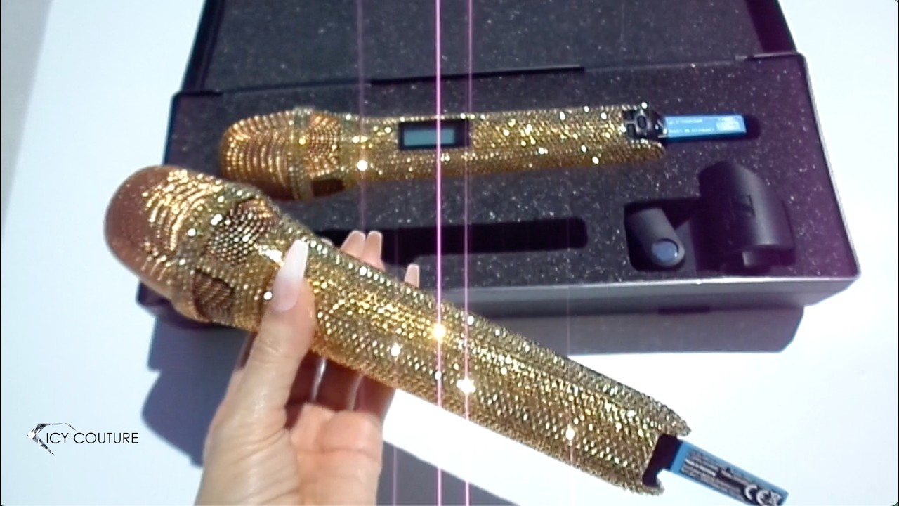 Custom 24K Gold Mic Crystallized With Swarovski | Luxury Audio Bling by ...