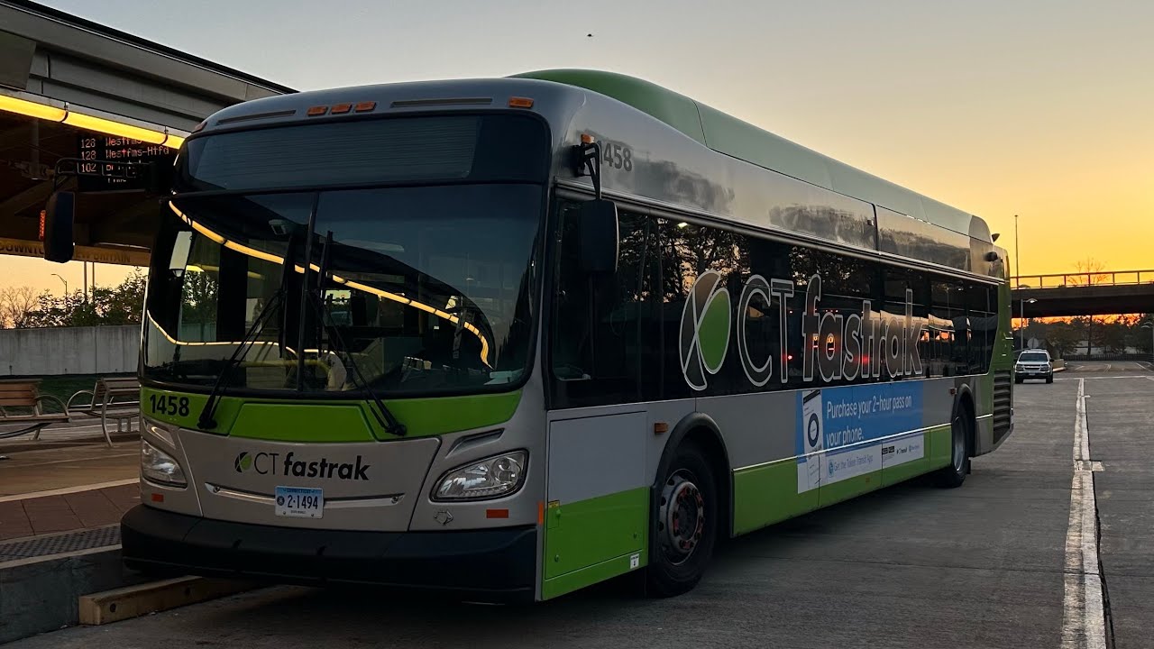 CTfastrak 2014 NFI XDE40 #1458 Ride on route 128 - YouTube