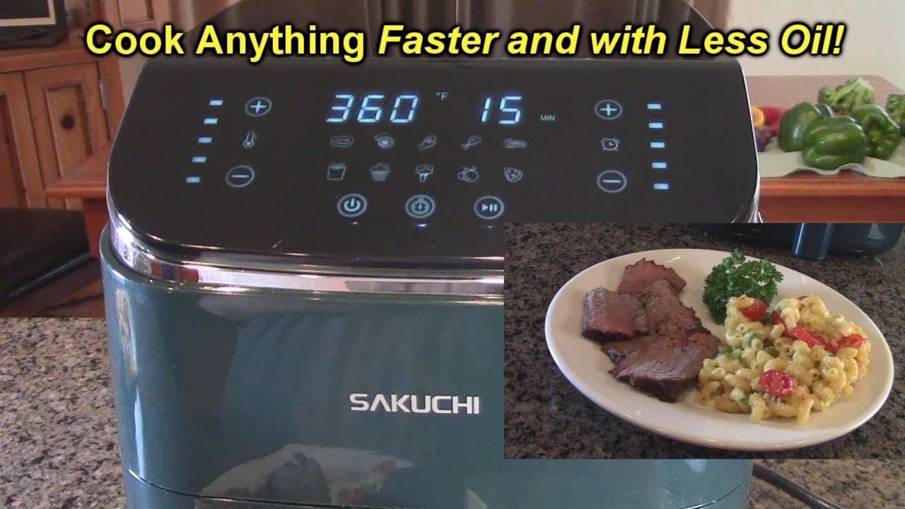 Sakuchi 1500W Air Fryer Oven Large 5.8 Quart 10-in-1 Direct Access ...