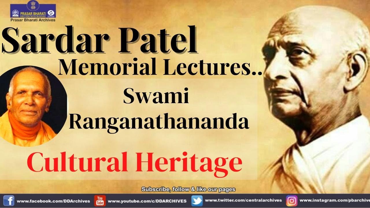 1986 - Swami Ranganathananda's Speech on Cultural Heritage | Part 1 ...