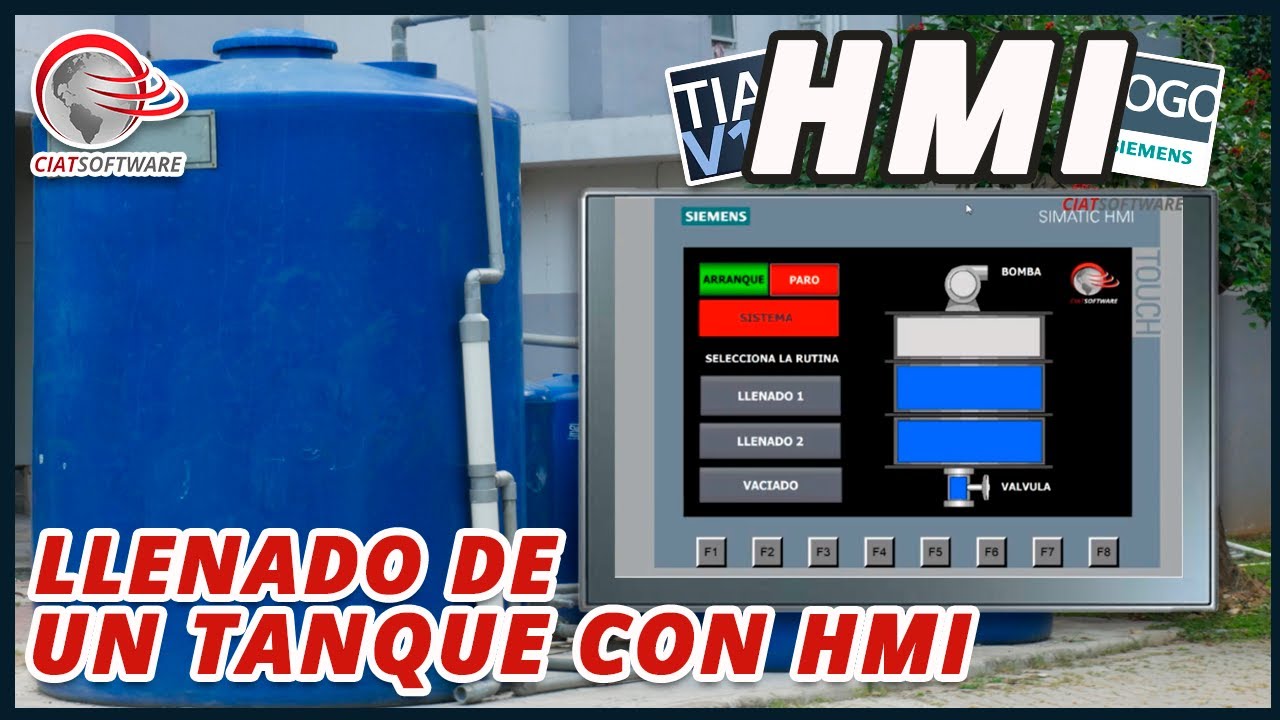 Cómo configurar un PANEL HMI para el LLENADO de un TANQUE - YouTube
