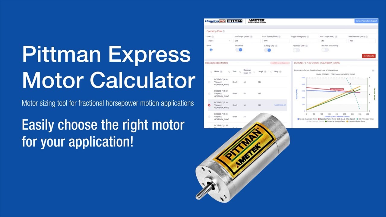 Pittman Express Online Motor Calculator Tutorial - YouTube