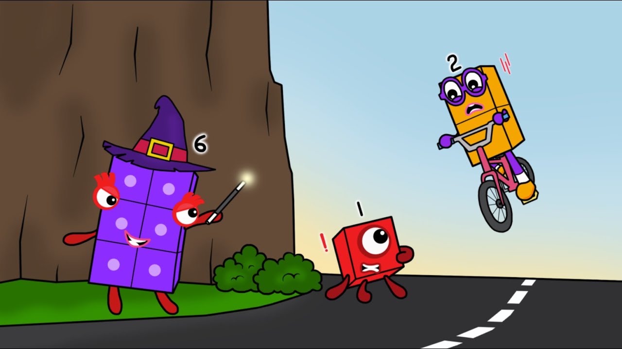 Witch Numberblocks 6 makes Numberblocks 2 bicycle fly - Numberblocks ...