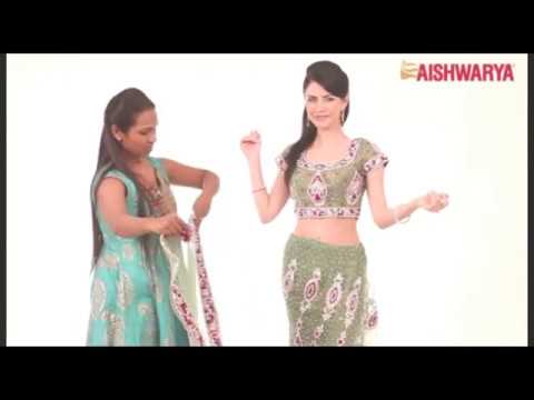 How to Drape a Ready Ghagra Style Saree - YouTube