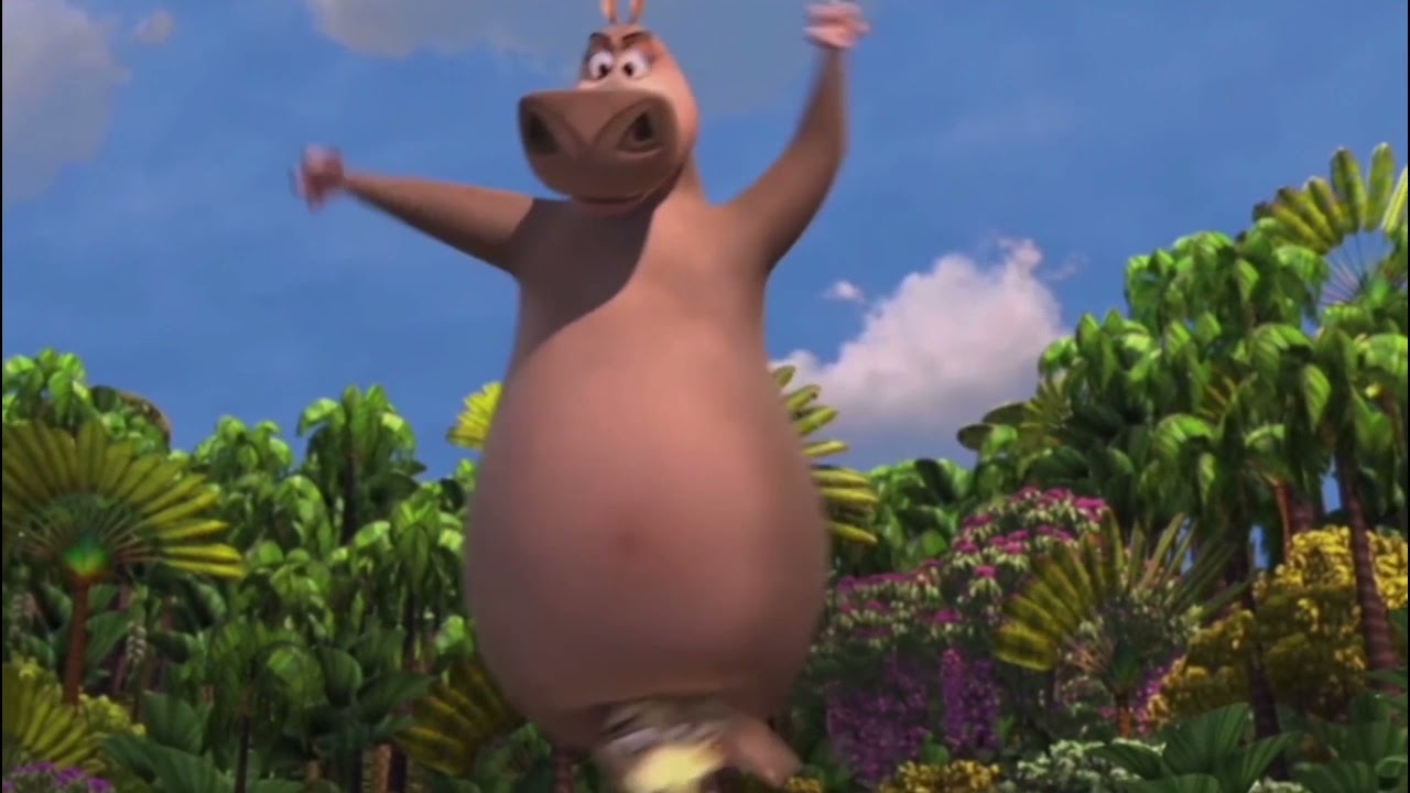 Madagascar 1NE - Gloria the Hippo wobbling her JUICY BELLY but with ...