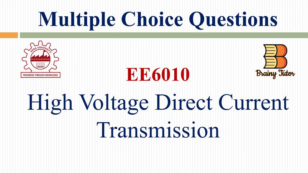 HVDC MCQ | High Voltage Direct Current Transmission (HVDC) Multiple ...
