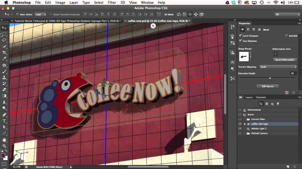 3D Sign in Photoshop - YouTube
