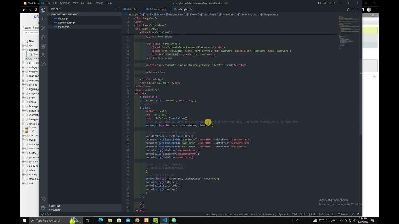 Validate Data Using Ajax Php Mysql Jquery Youtube
