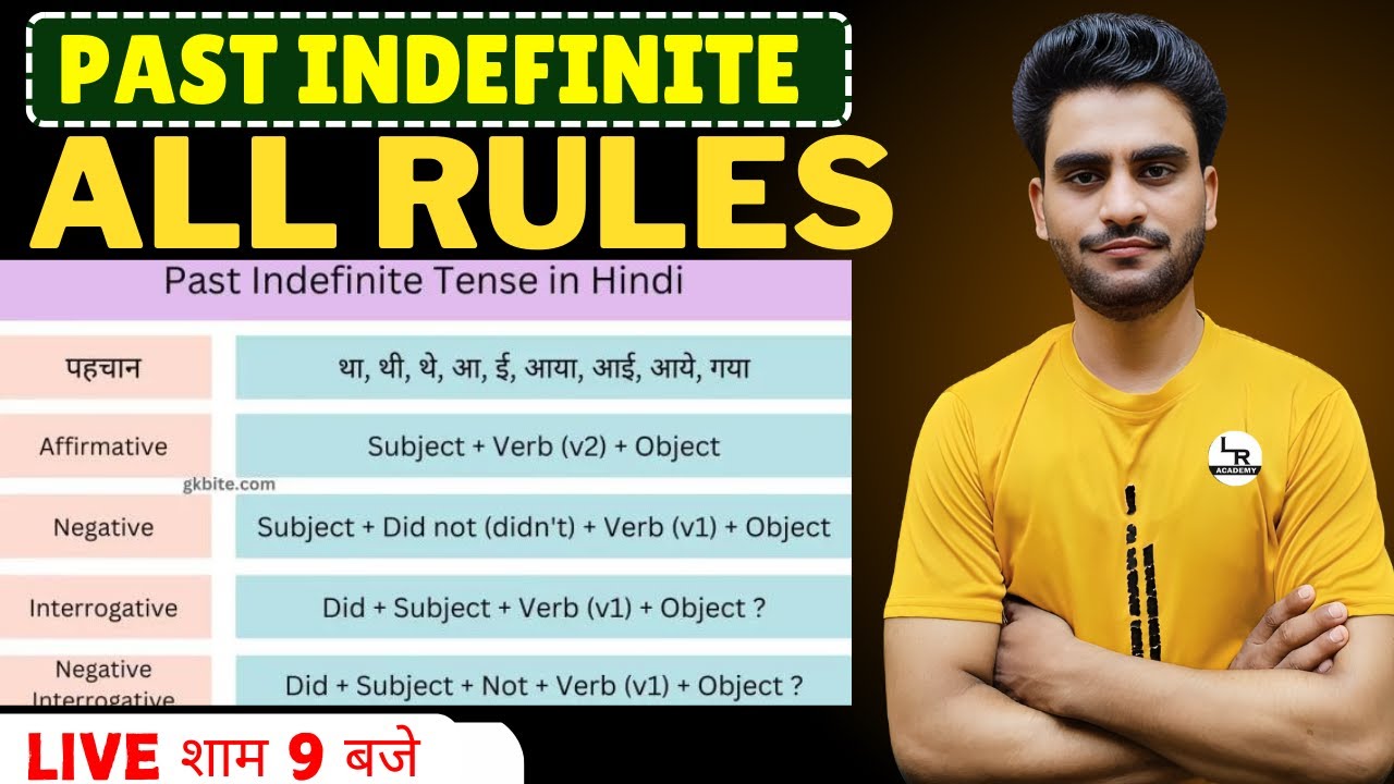 🔴Past Indefinite Tense | Did का प्रयोग । Past Indefinite tense with ...