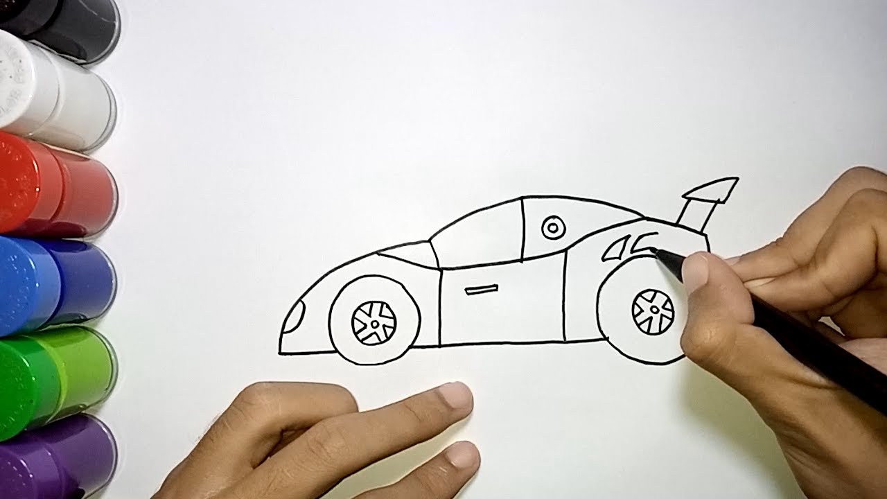 Tutorial Menggambar Mobil Balap Mudah Dan Bagus | How to draw a sports ...