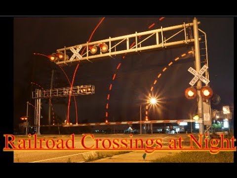 Railroad Crossings at Night - YouTube