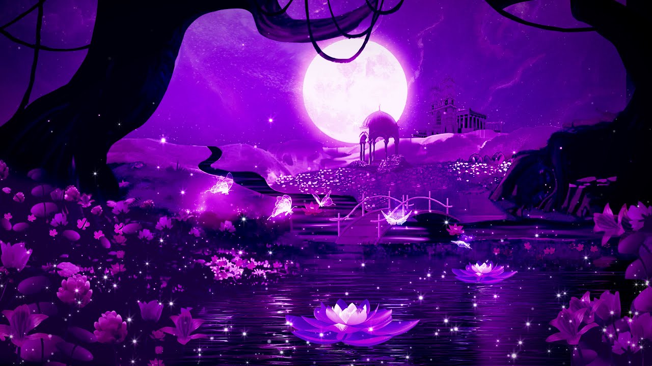 Magical Night 💜 Soft Calming Sleep Music 🎵 Peaceful Deep Sleeping - YouTube