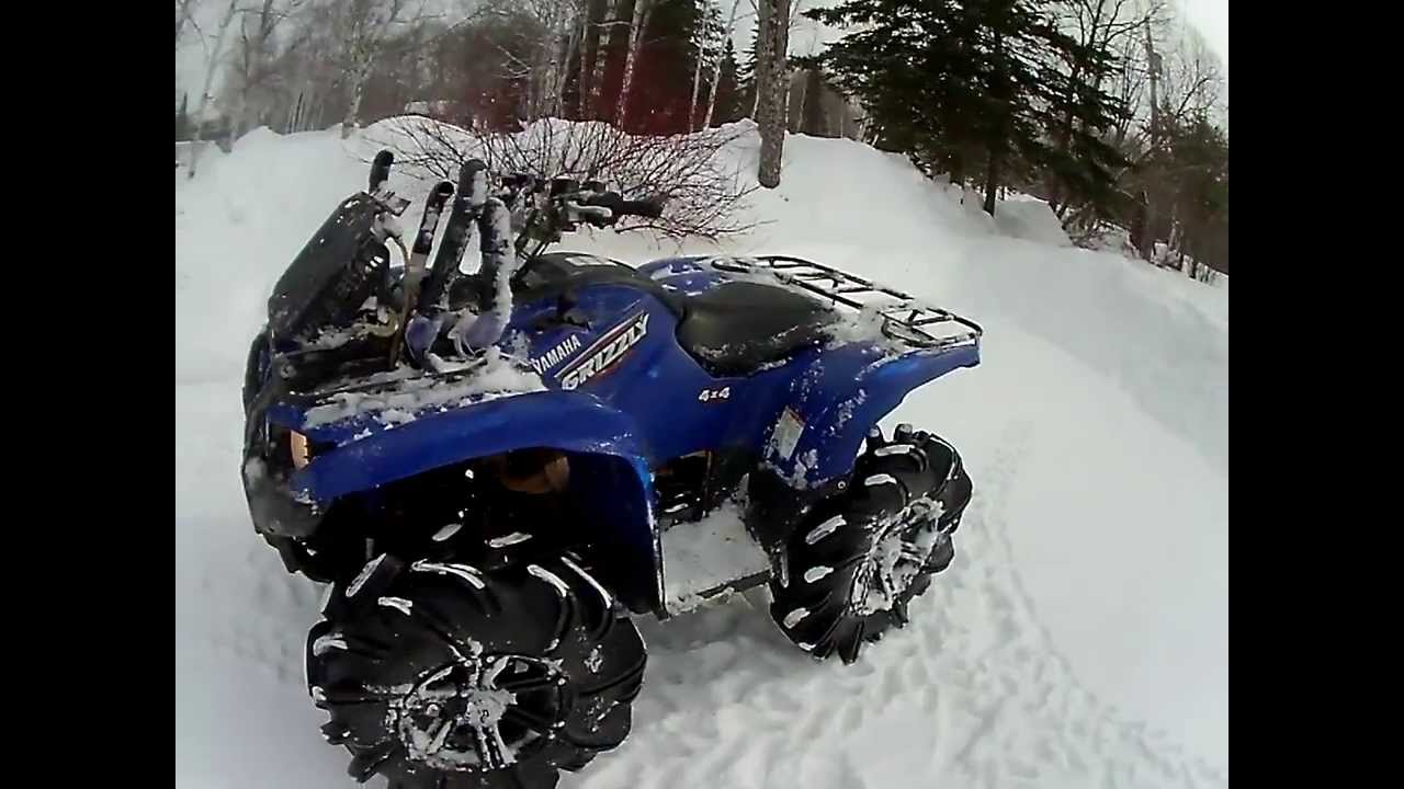 yamaha grizzly 700 on 29.5 outlaws 2 - YouTube