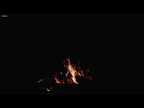 Night Fire in the Dark Background Video - 12 Hours Burning Campfire Sounds & Black Screen for Sleep