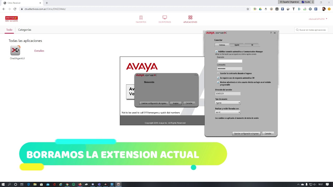 Como Cambiar la Extensión en Avaya - YouTube