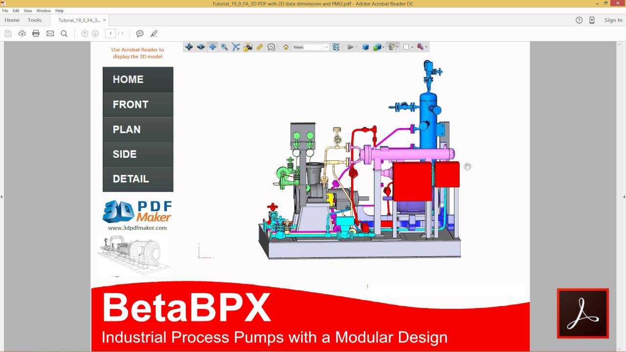 3D PDF Maker Tutorial 19. 3D PDF with PMI Product Manufacturing ...