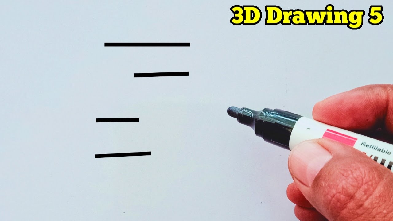 How To Draw 3D Number 5 Step By Step | Easy 3D Letter Drawing | Number ...