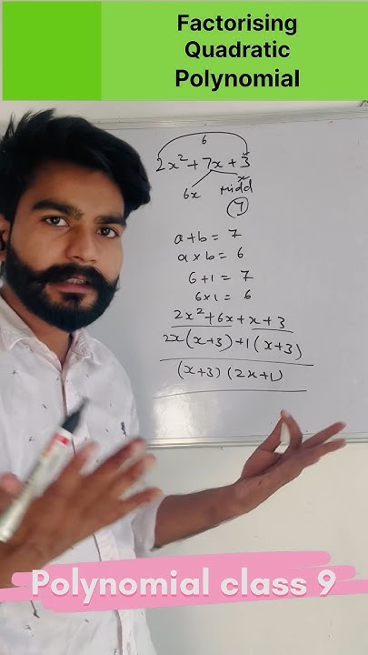 Polynomial class 9 | Factorising Quadratic Polynomial |splitting the middle term # shorts # ...