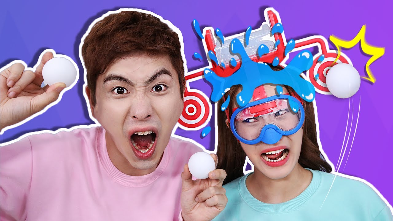 강이와 지니의 덩크 헷 보드게임 장난감 대결 놀이 [ dunk hat ] - 강이 - YouTube