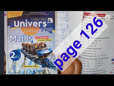 calcul littéral page 126 2ac collection univers plus maths 2 ac - YouTube