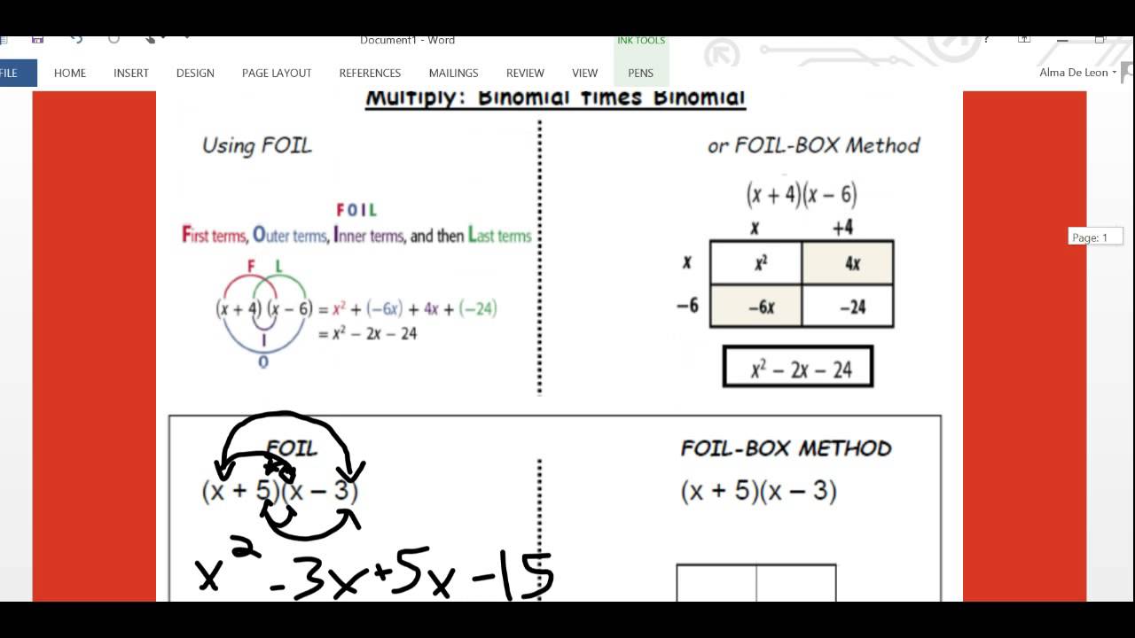 Multiplying Binomial times Binomial - YouTube
