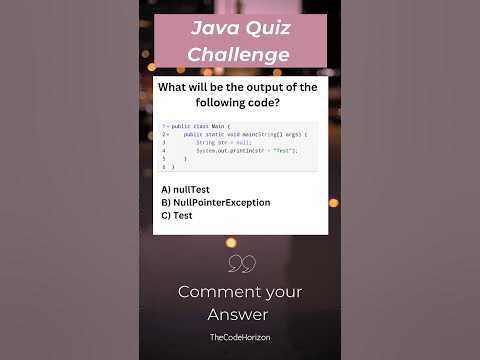 Java Quiz Challenge - Question 22: Do you know the secret of null keyword in java ? #javaquiz ...