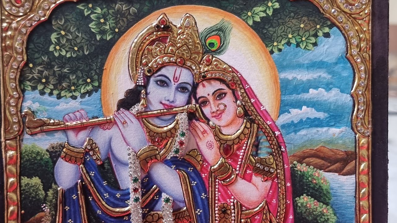 ghar ke mandir ki Chhoti Radha Krishna painting, home Temple - YouTube