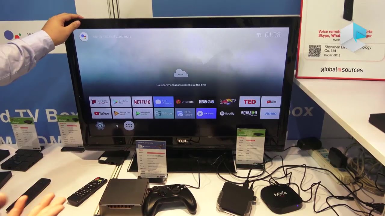 Elebao tv box sticker with android 8.1 tv os amlogic s905Y2 amlogic ...