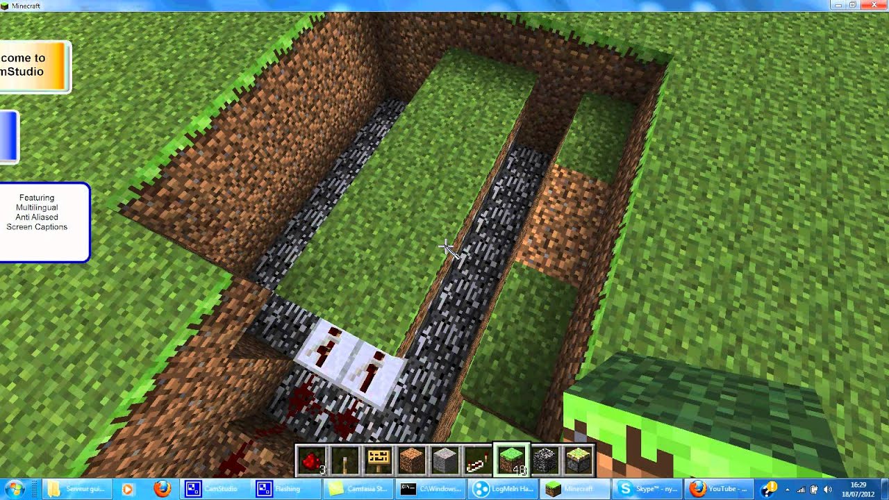 Minecraft mécanisme Comment faire un pont levis - YouTube