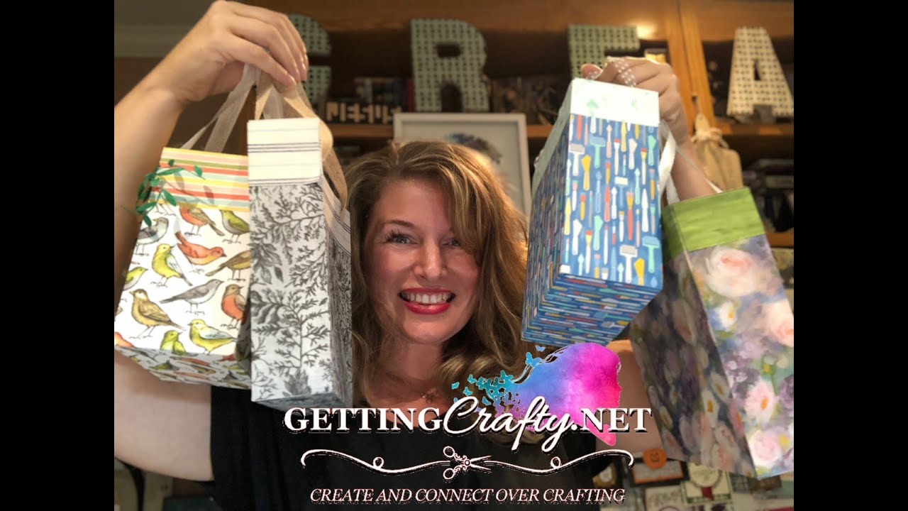 Creating Custom Gift Bags in minutes... four bags to create! - YouTube