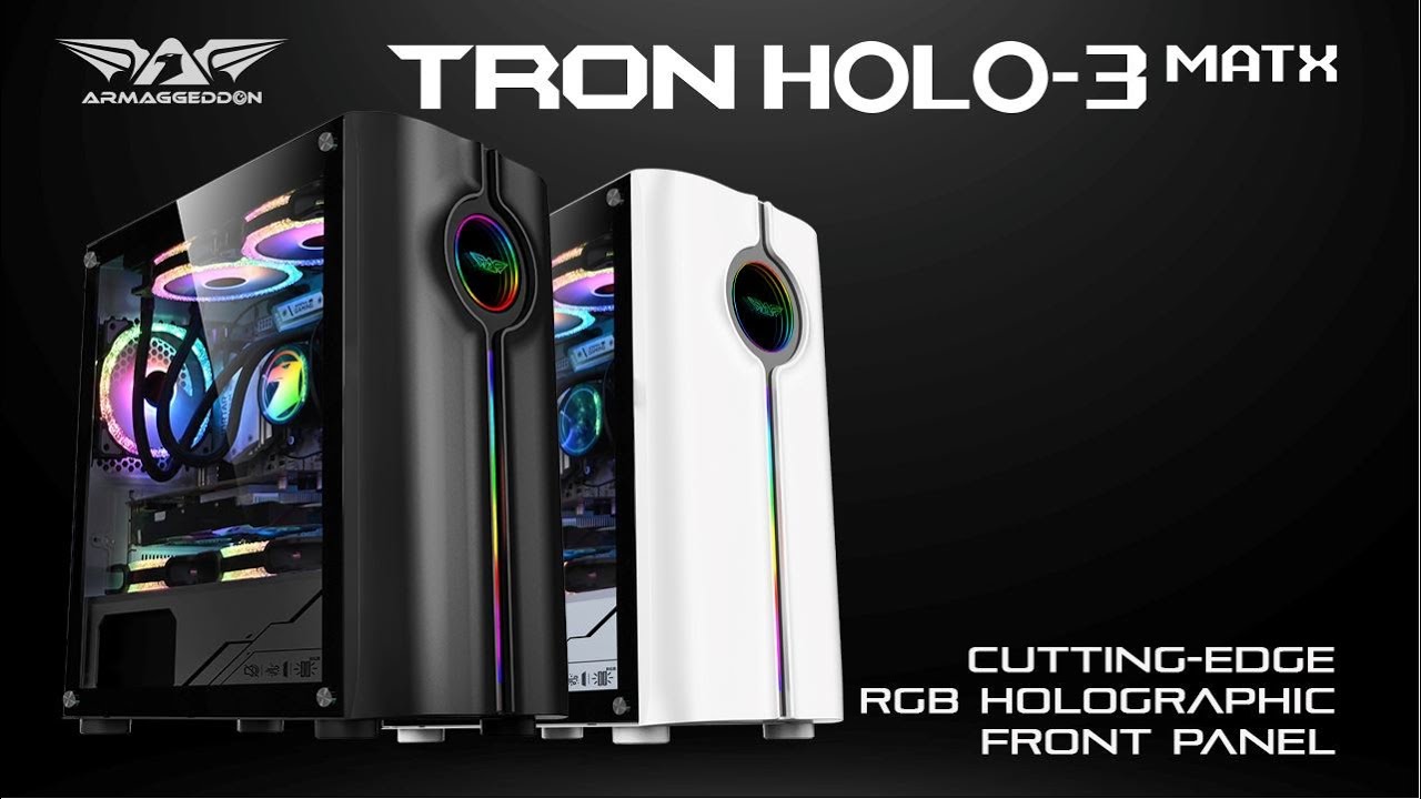 ARMAGGEDDON | TRON HOLO 3 | MATX PC CASE WITH RGB HOLOGRAPHIC FRONT ...