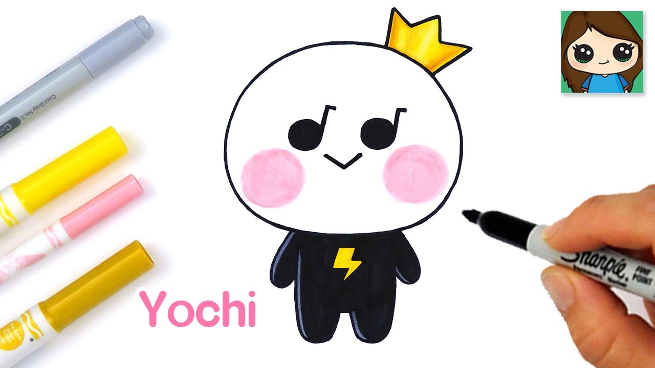 How to Draw Yochi Truz Line Friends Character | Treasure Kpop - YouTube