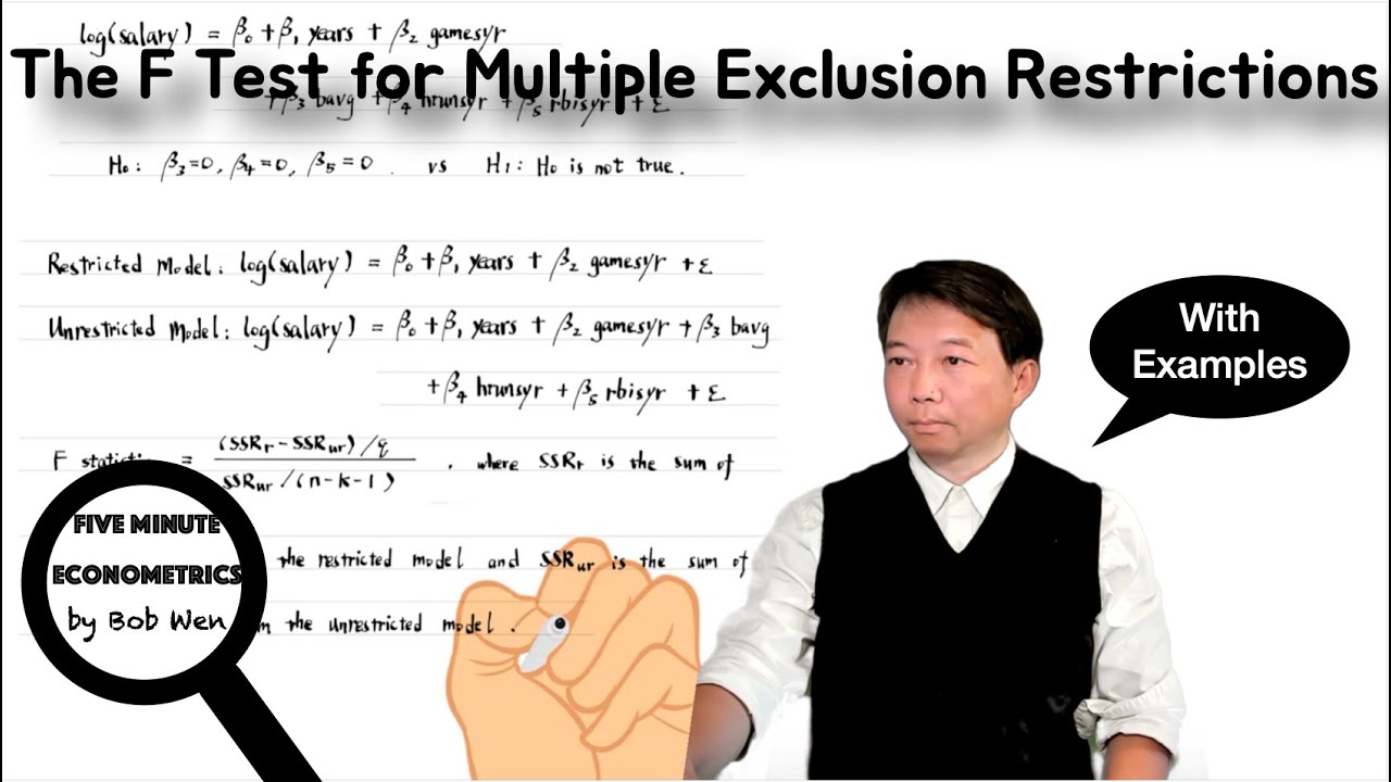 What is the F Test for Multiple Exclusion Restrictions? |【Five Minute ...