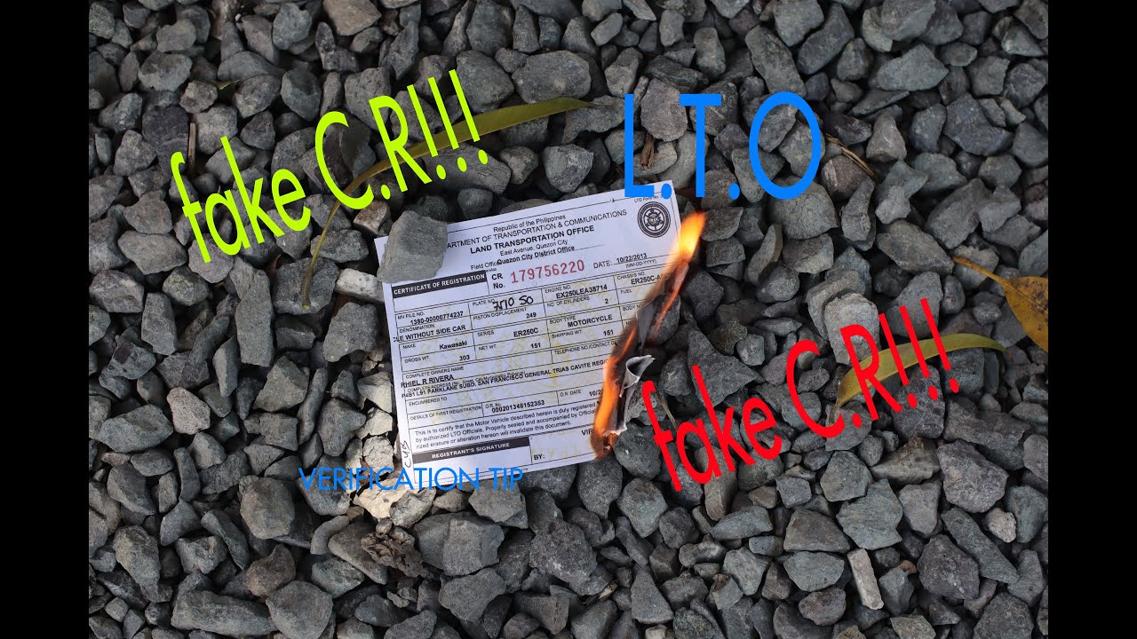 How to Verify Fake C.R of motor Vehicle - YouTube