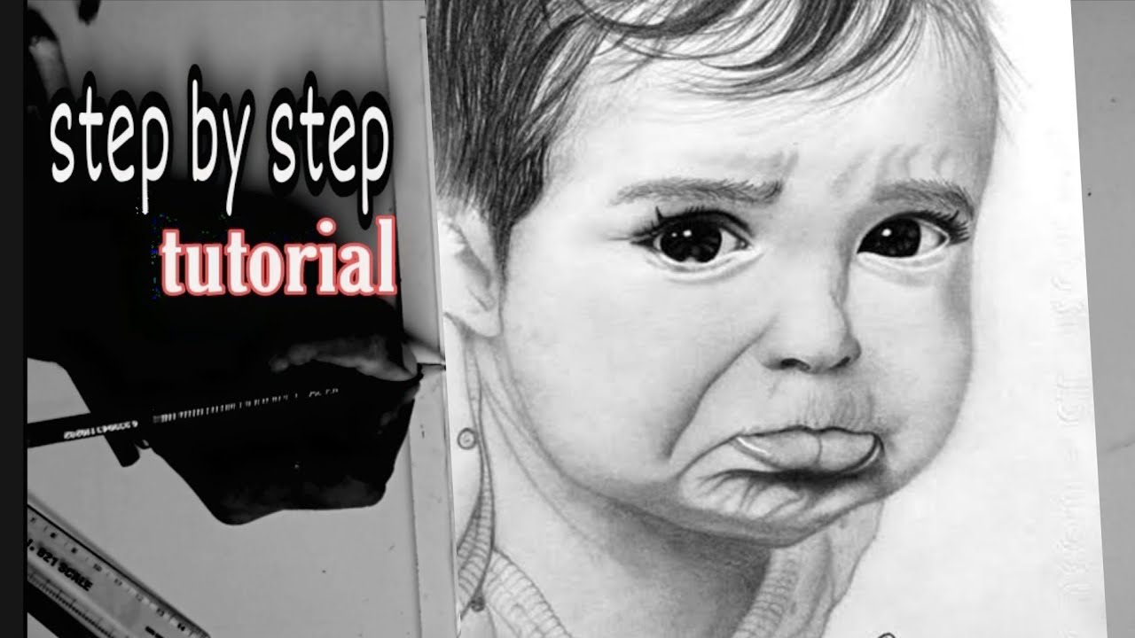 How to Draw Crying Baby sketch || Tutorial video for beginners step by ...