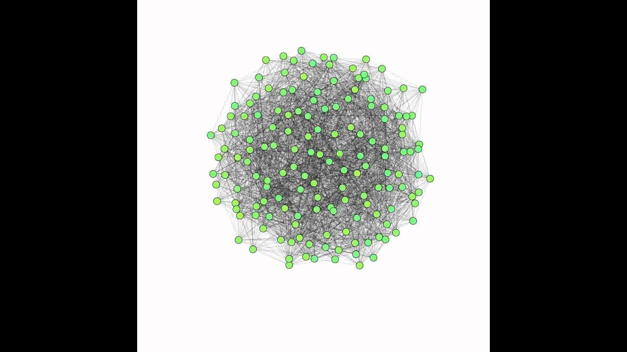 An animation of social influence on a social network - YouTube