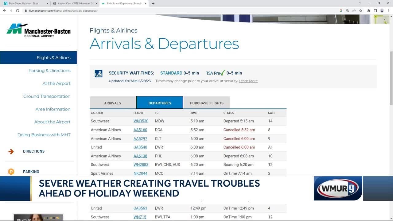 Severe weather creating travel troubles ahead of holiday weekend - YouTube