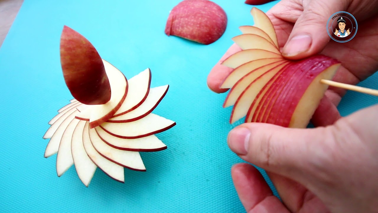 Ide Sederhana Apple Swirl Garnishing - YouTube